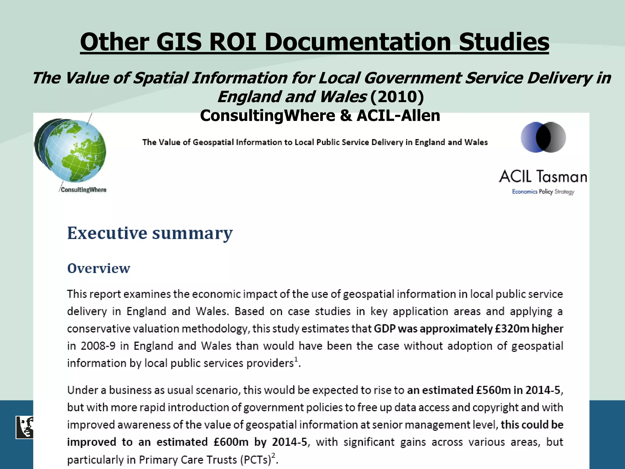GIS Return on Investment | PDF