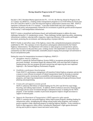 FHWA MAP-21 Summary | PDF