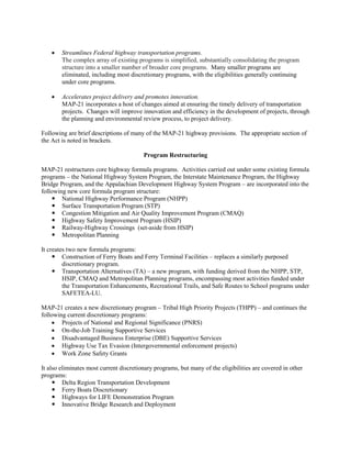 FHWA MAP-21 Summary | PDF