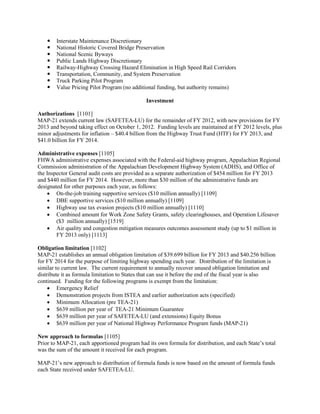 FHWA MAP-21 Summary | PDF