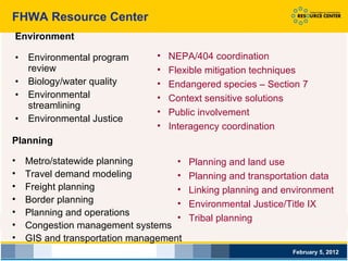 FHWA Overview - Chicago HS for Agricultural Sciences Shadow Day 02-08 ...