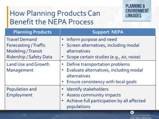 Planning and Environment Linkage: An Overview | PDF