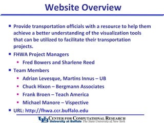 FHWA Website Tom Furlani, University of Buffalo | PPT