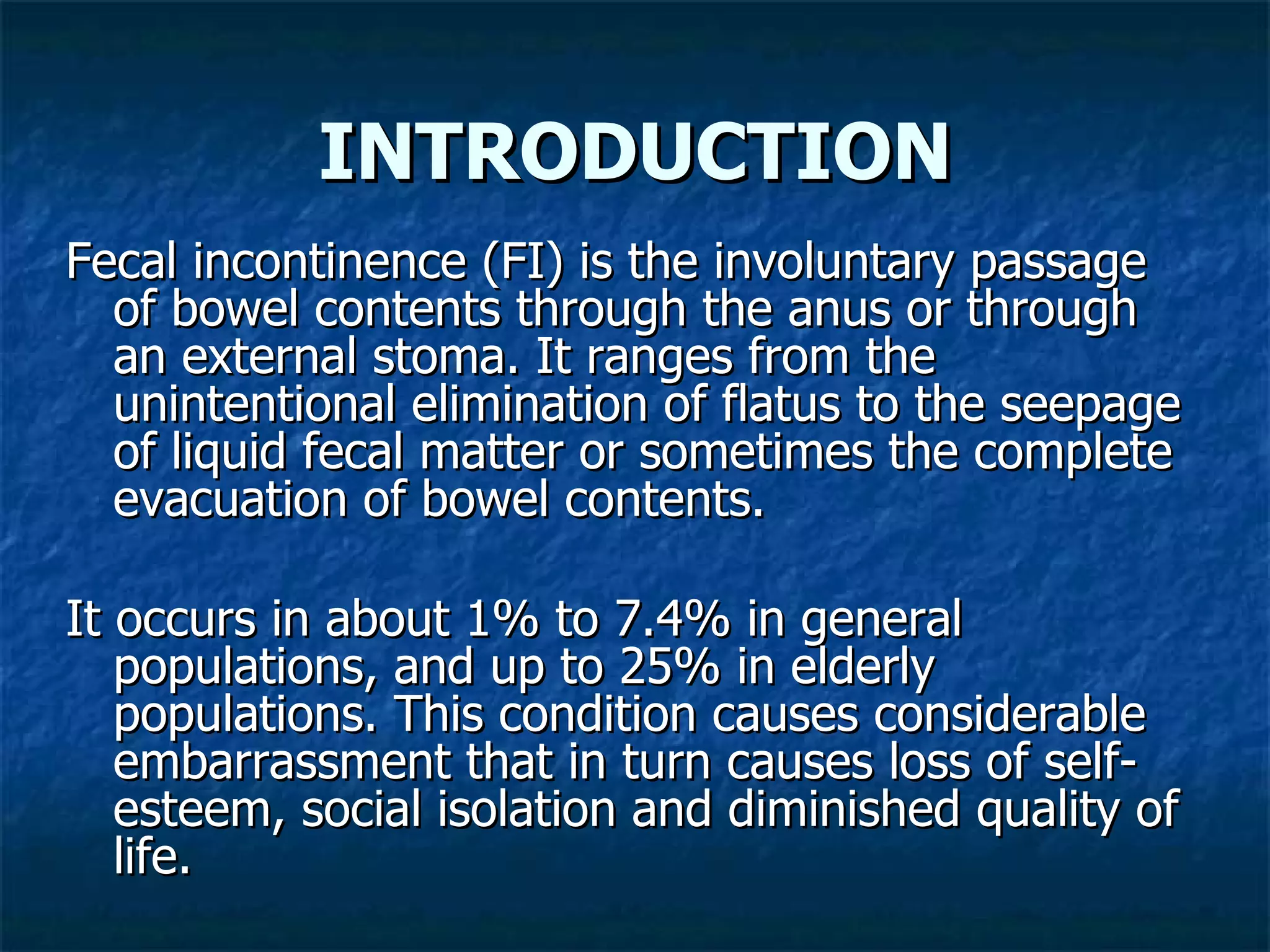 fecal incontinence | PPT