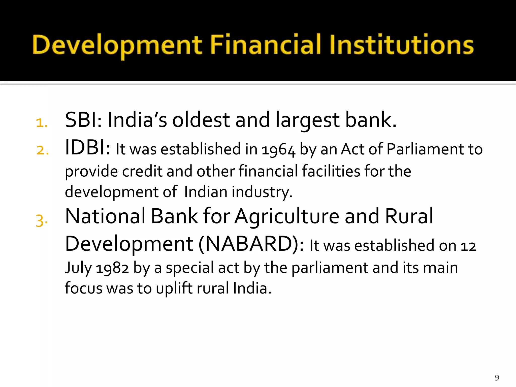 Role of Financial Institutions in India | PPTX