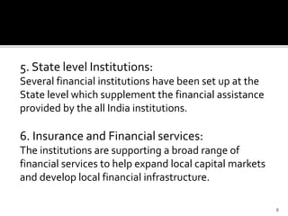 Role of Financial Institutions in India | PPTX