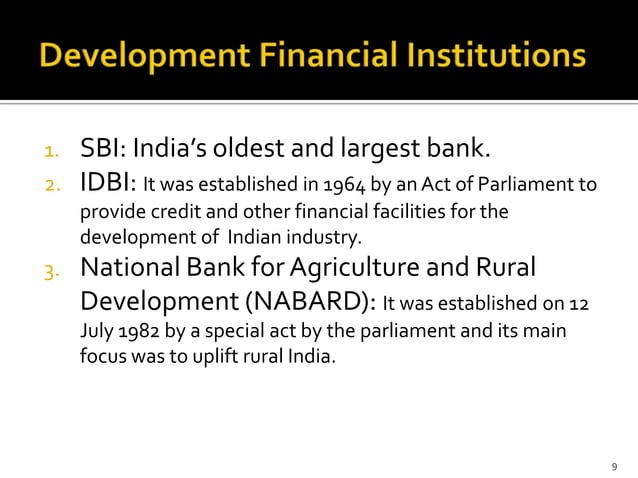 Role of Financial Institutions in India | PPTX