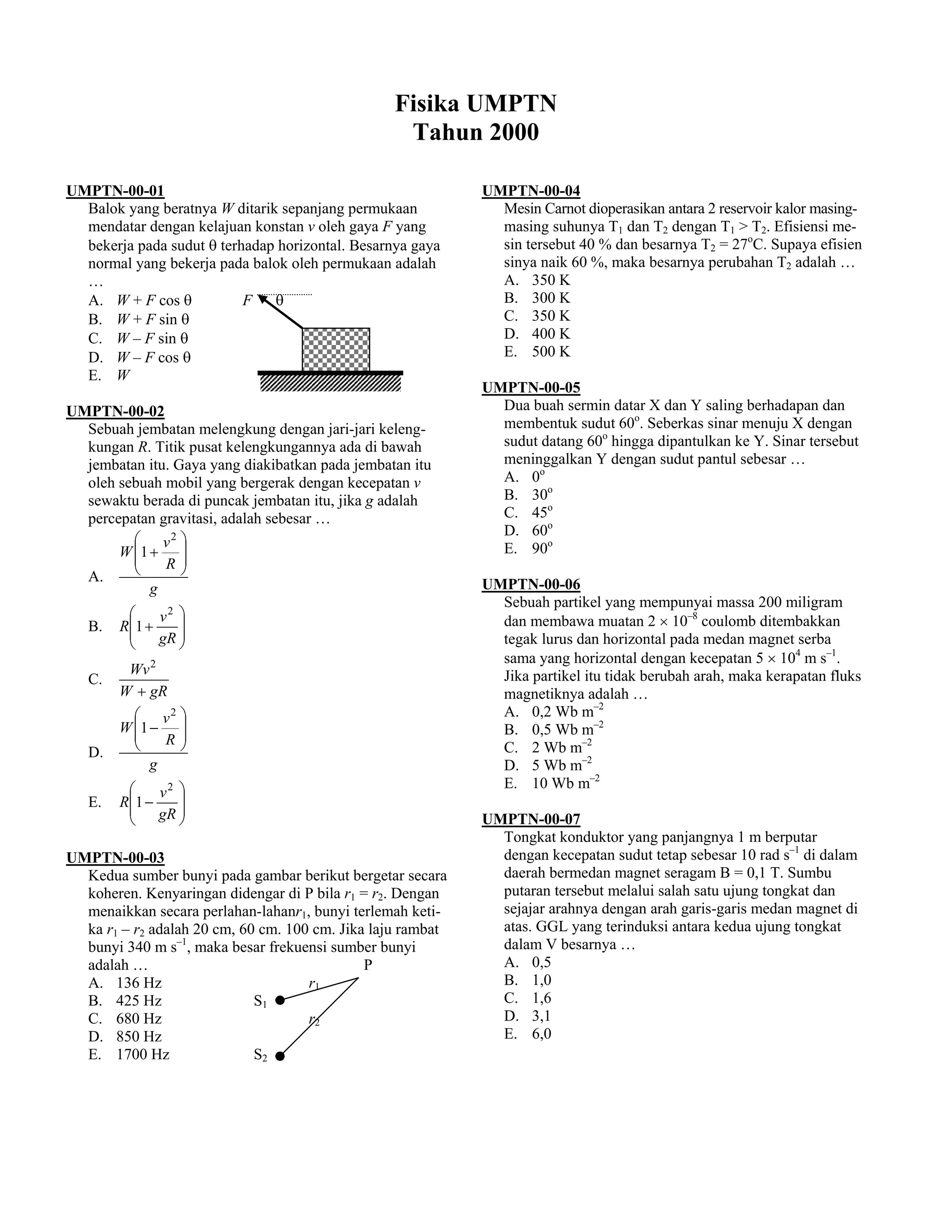 SOAL FISIKA : Fi 2000 | PDF