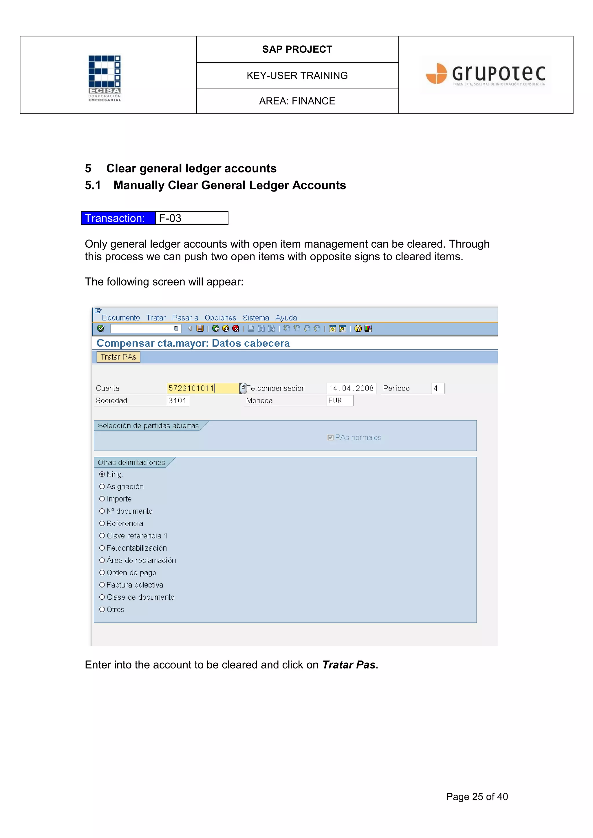 SAP - General Ledger Account | PDF