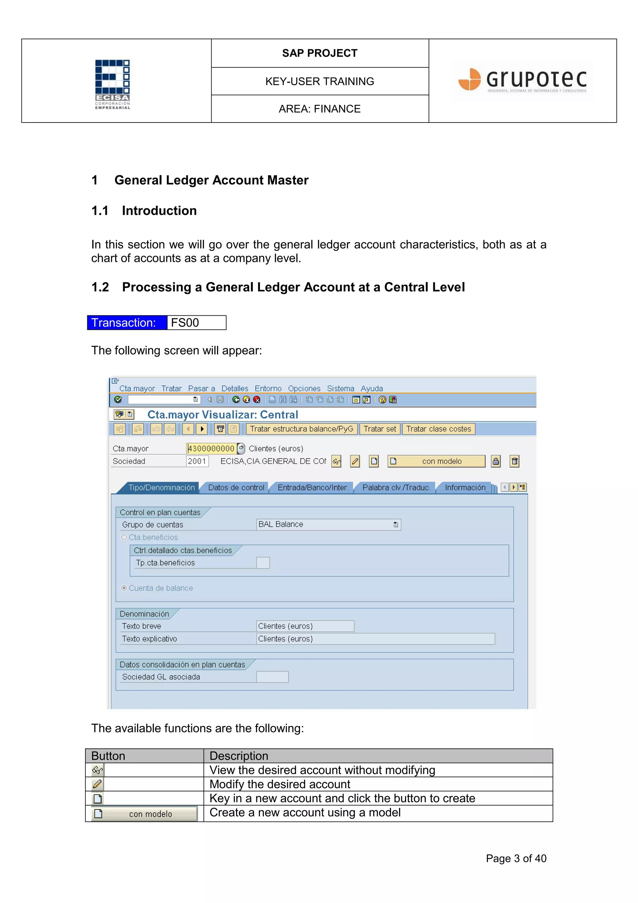 SAP - General Ledger Account | PDF