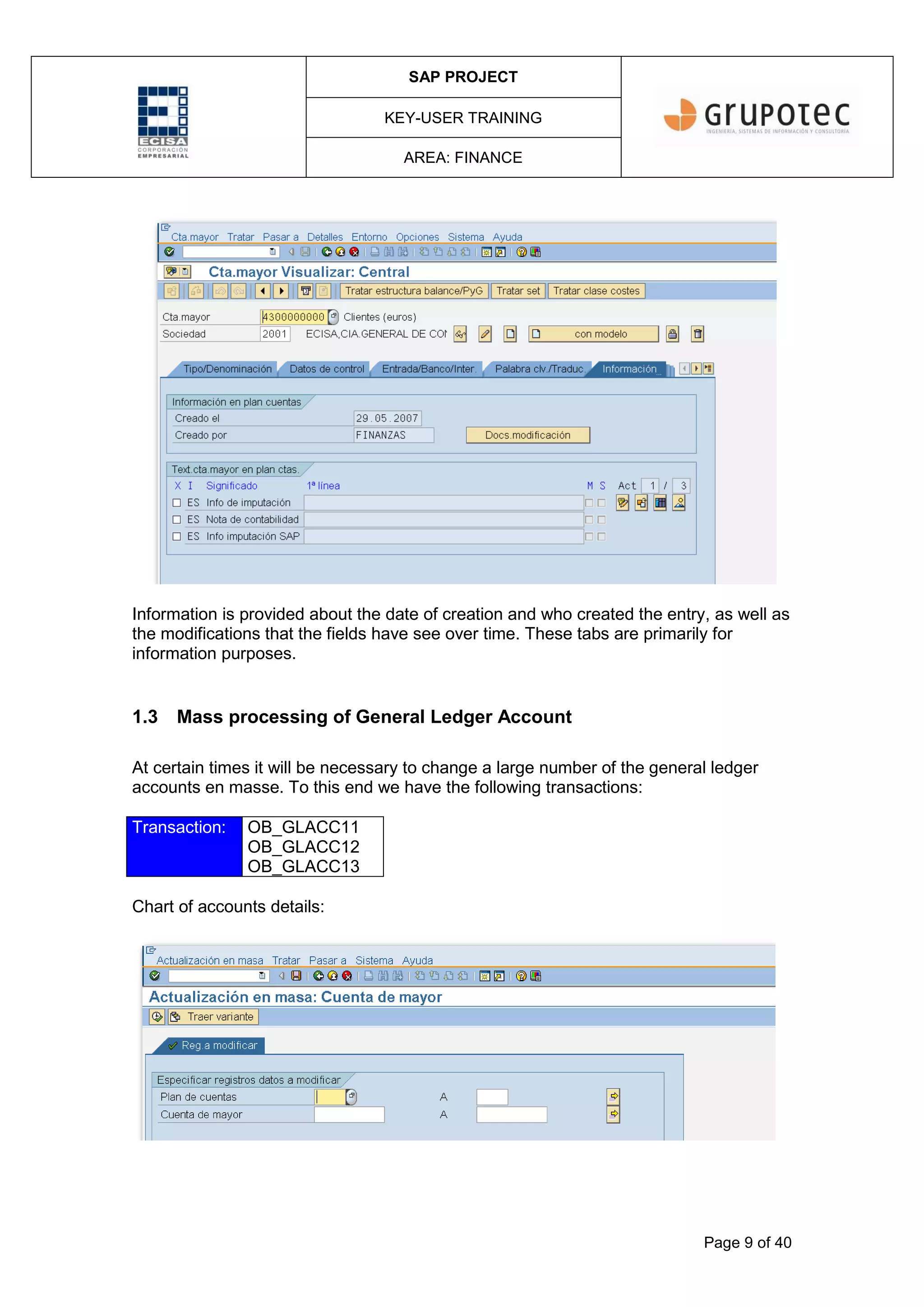SAP - General Ledger Account | PDF