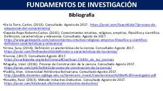 Fundamentos de Investigación - Unidad I: Conceptos básicos | PPTX