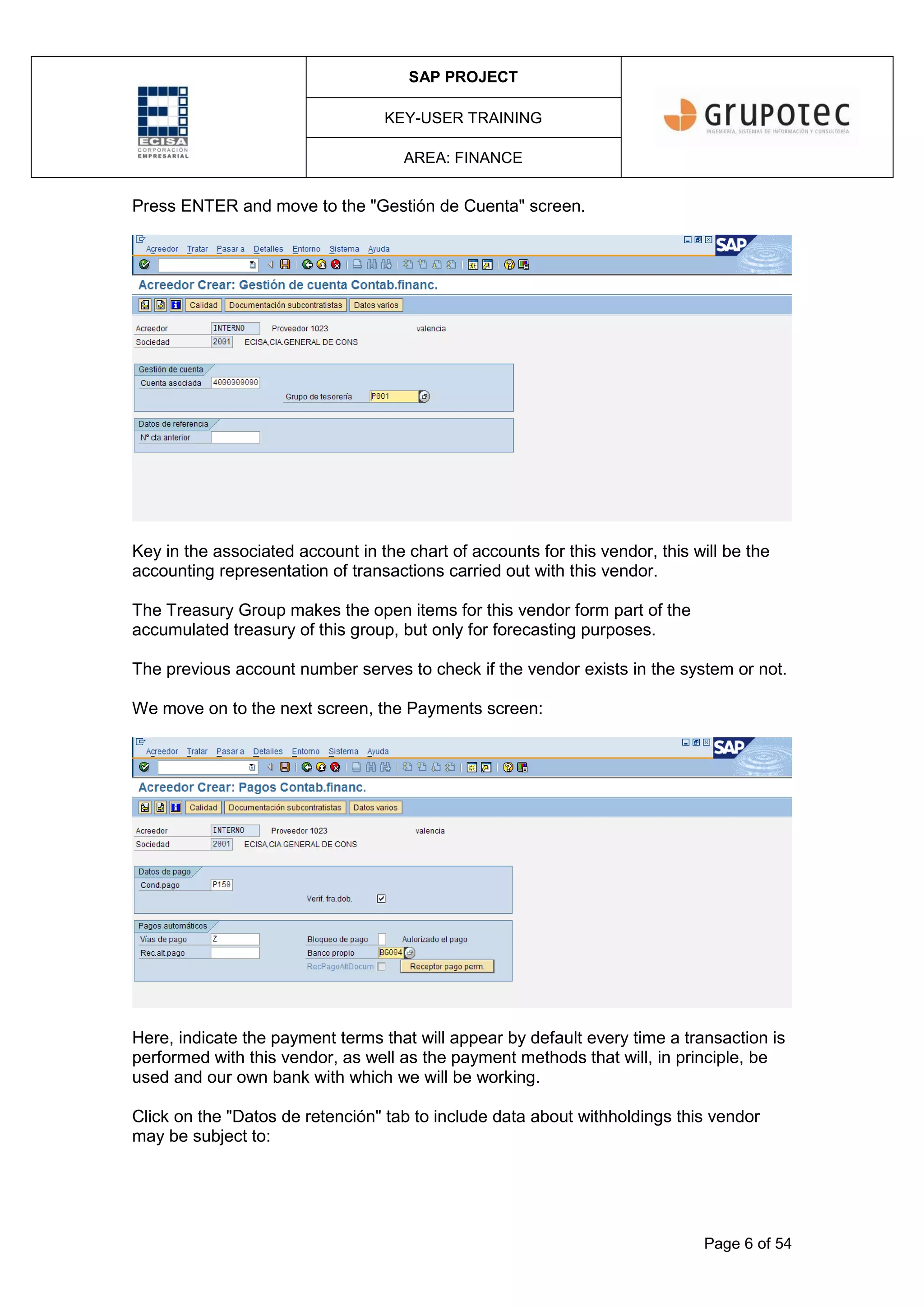 SAP - Vendor Entries | PDF