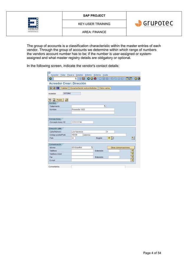 SAP - Vendor Entries | PDF