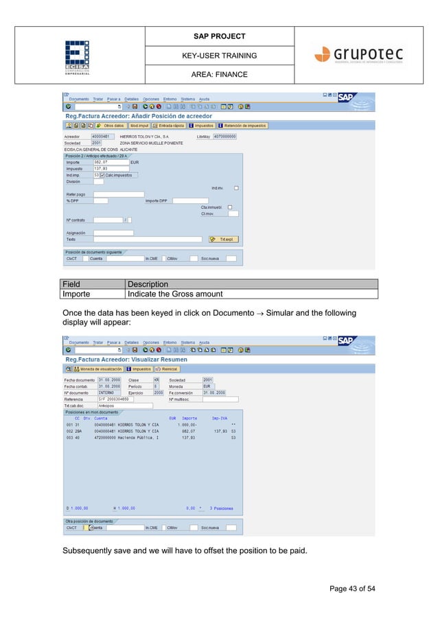 SAP - Vendor Entries | PDF