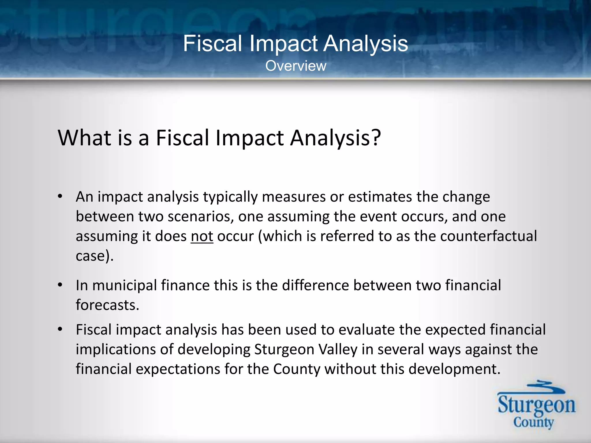 Sturgeon Valley: Fiscal Impact Analysis | PPT