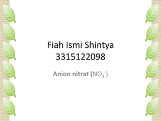 analisis ion nitrat | PPTX