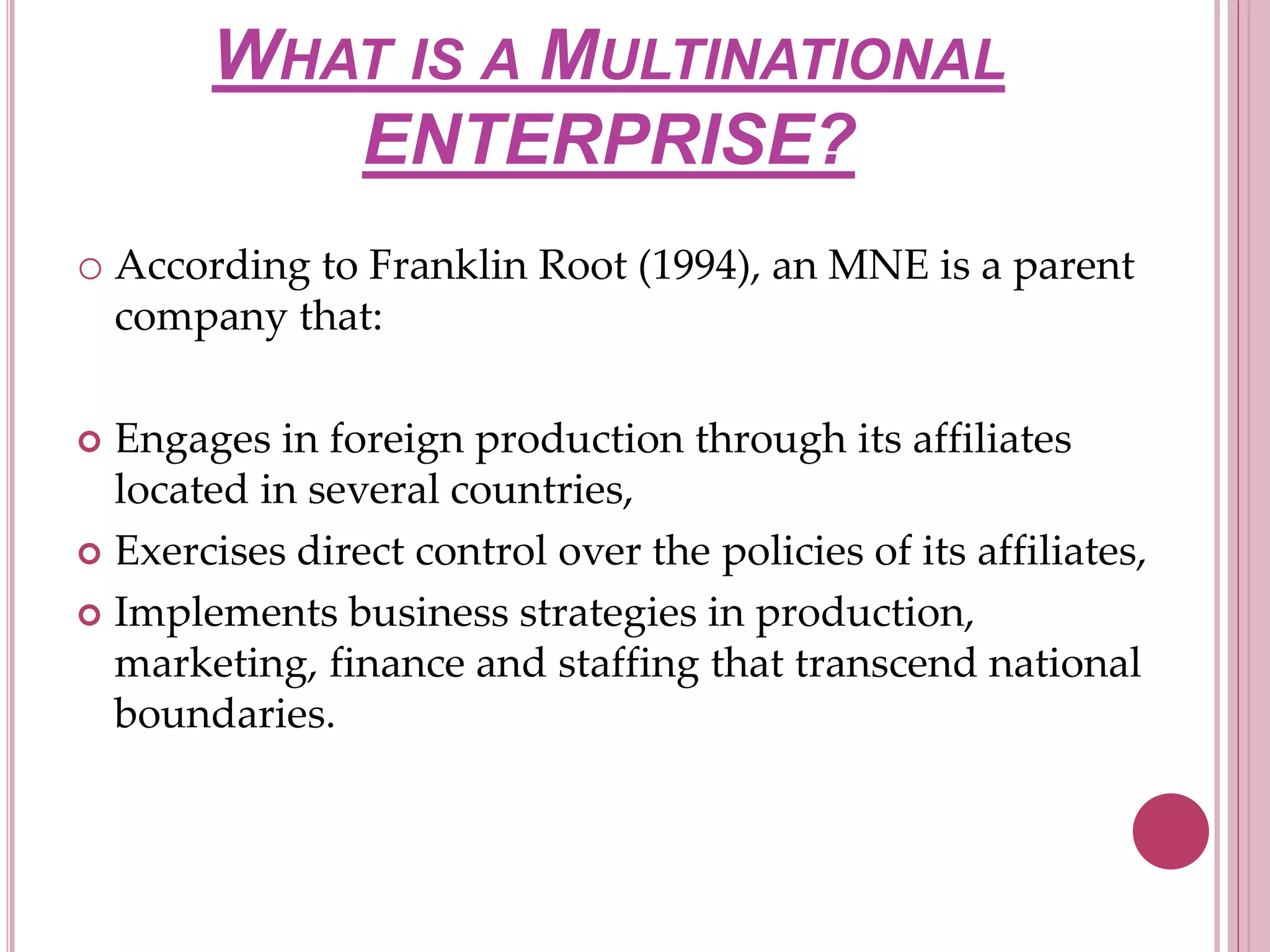 Multinational Enterprises | PPTX
