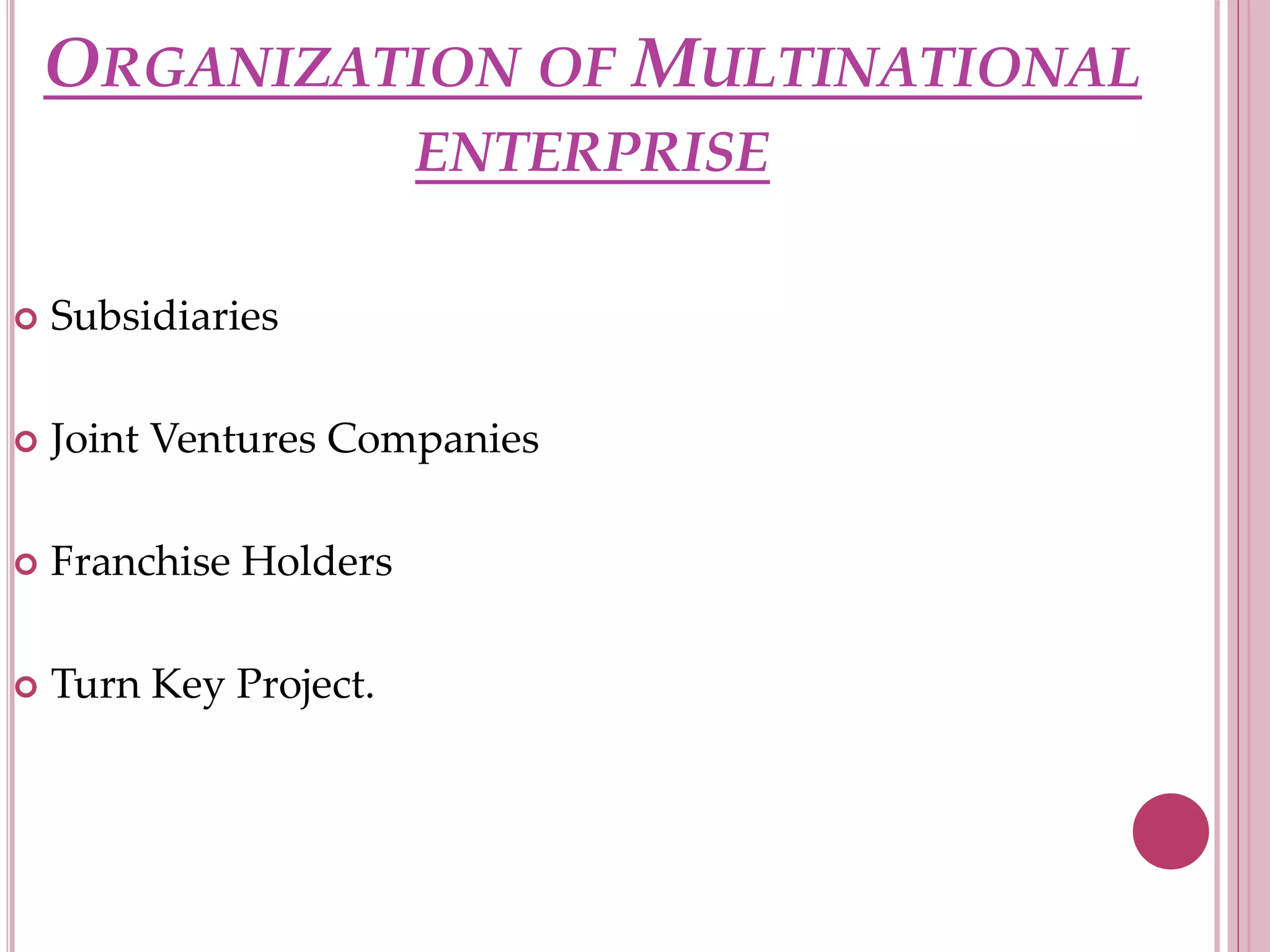 Multinational Enterprises | PPTX