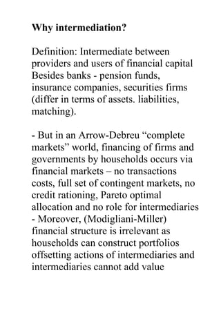 Fiannacial intermediation | PDF