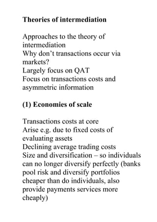 Fiannacial intermediation | PDF