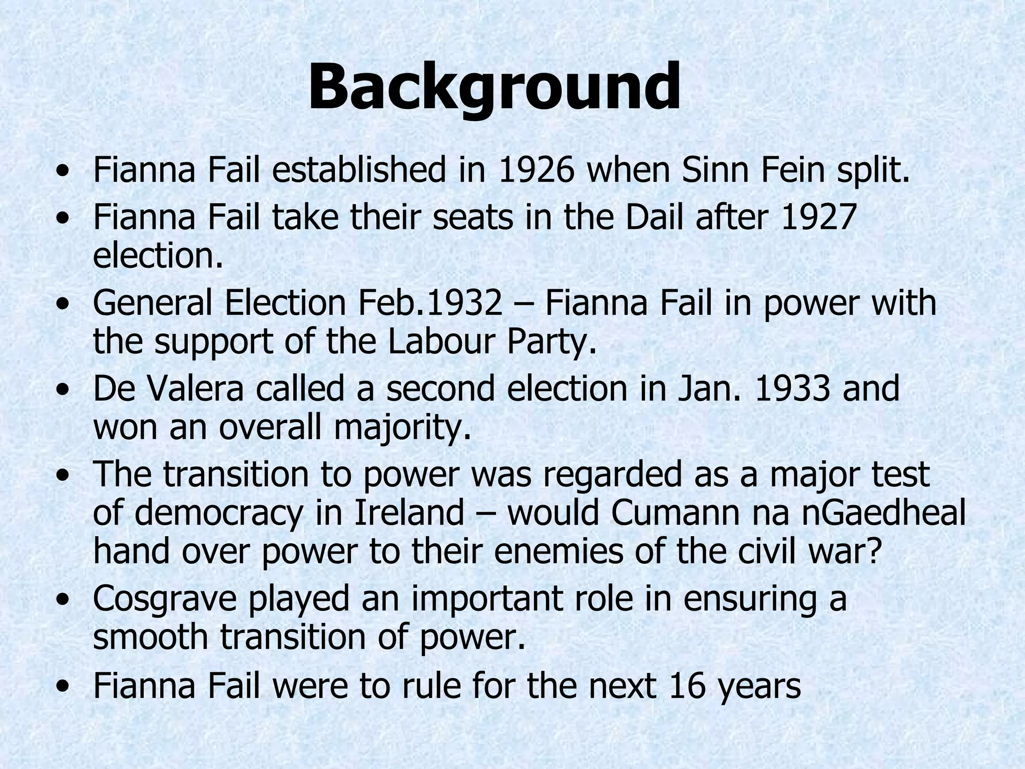 Fianna fail political developments | PPT