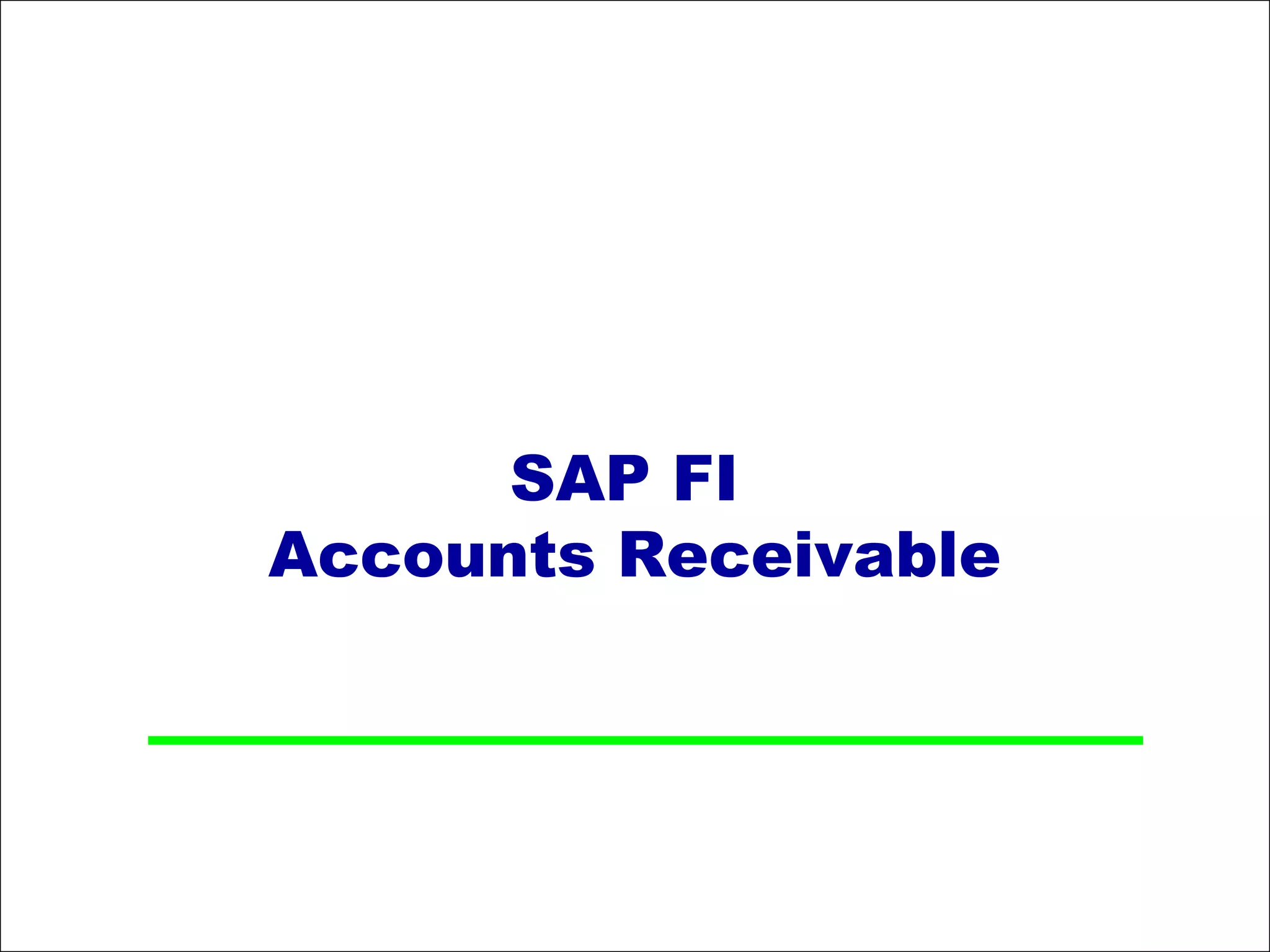 SAP FI - Accounts Receivable | PPT