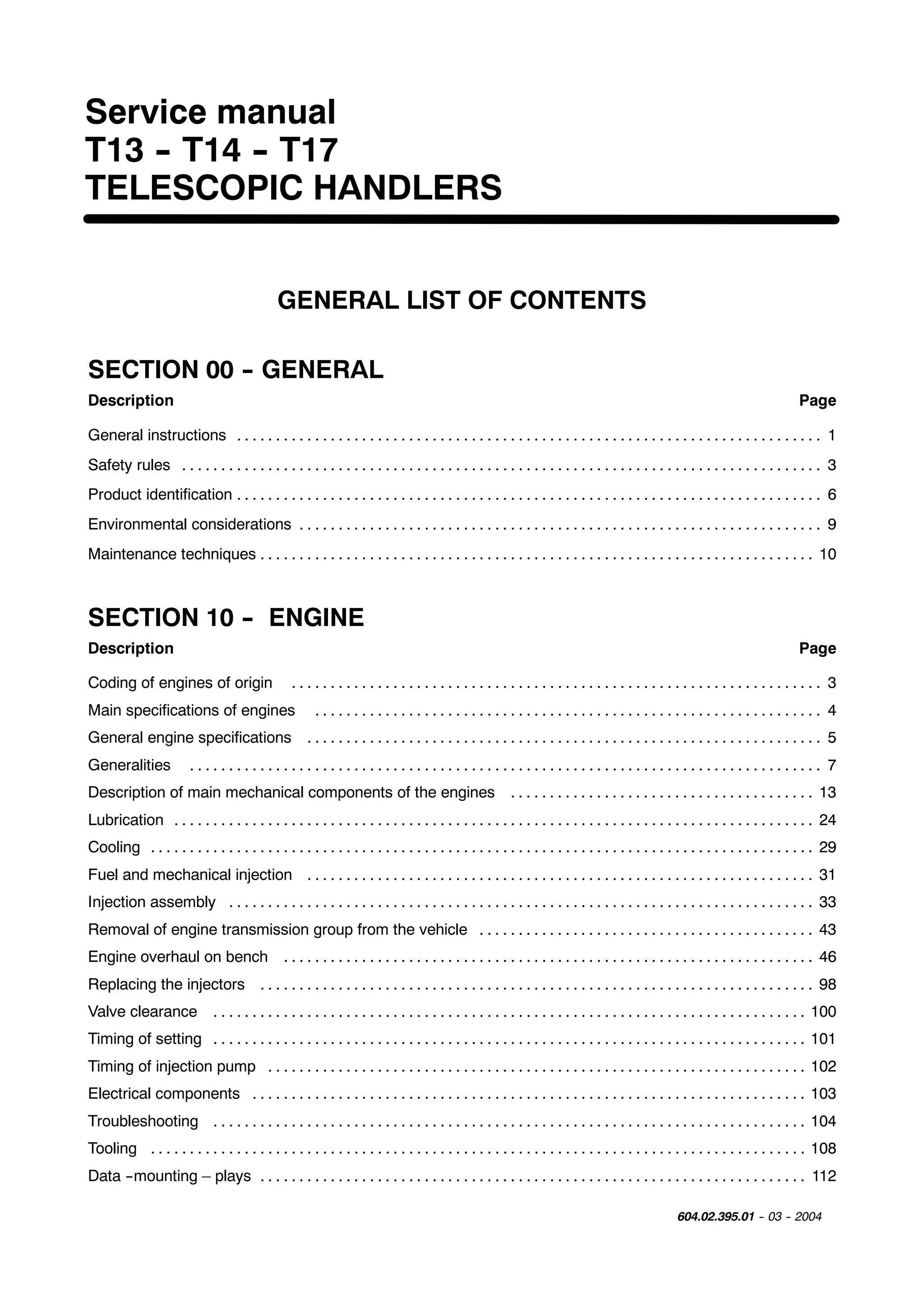 Fiat kobelco t13 telehandlers service repair manual | PDF