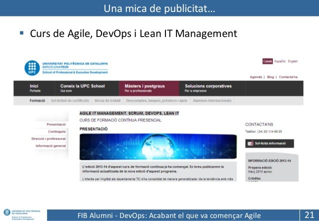 Fib alumni: DevOps, acabant el que va començar Agile (maig 2014)