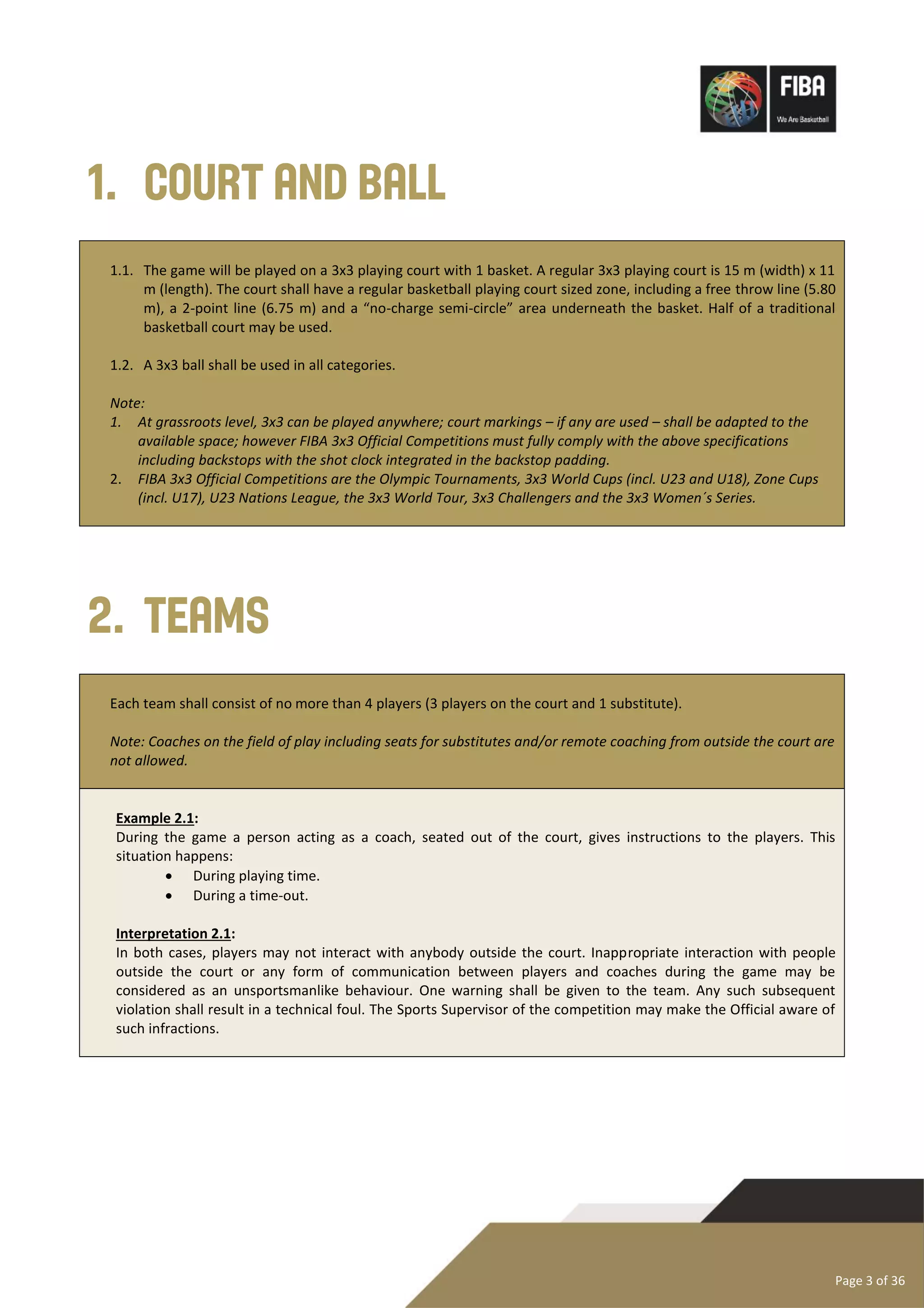 Fiba 3x3 Basketball Rules Interpretations (yellow-version) | PDF