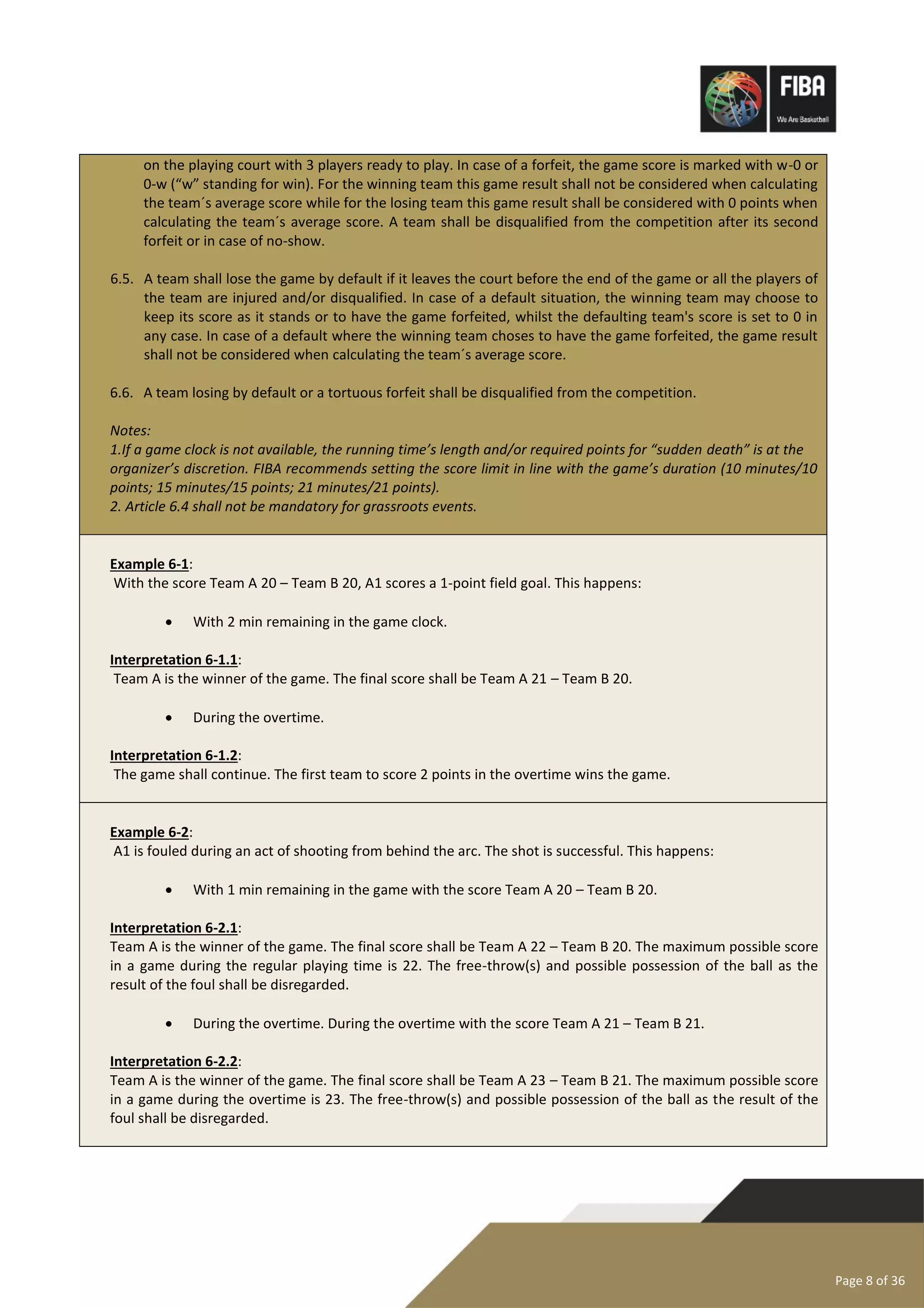 Fiba 3x3 Basketball Rules Interpretations (yellow-version) | PDF