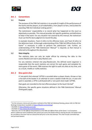 FIBA 3x3 Statisticians Manual | PDF