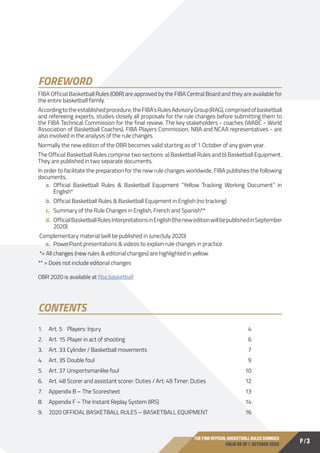 FIBA Summary of Rules Changes (valid-as-of-1-10_2020_june2020_en) | PDF