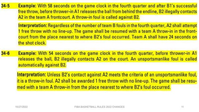 FIBA BASKETBALL RULES 2022.pptx | Basketball | Sports