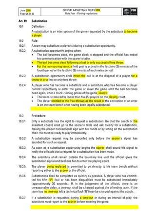 FIBA Official Basketball Rules 2006 | PDF