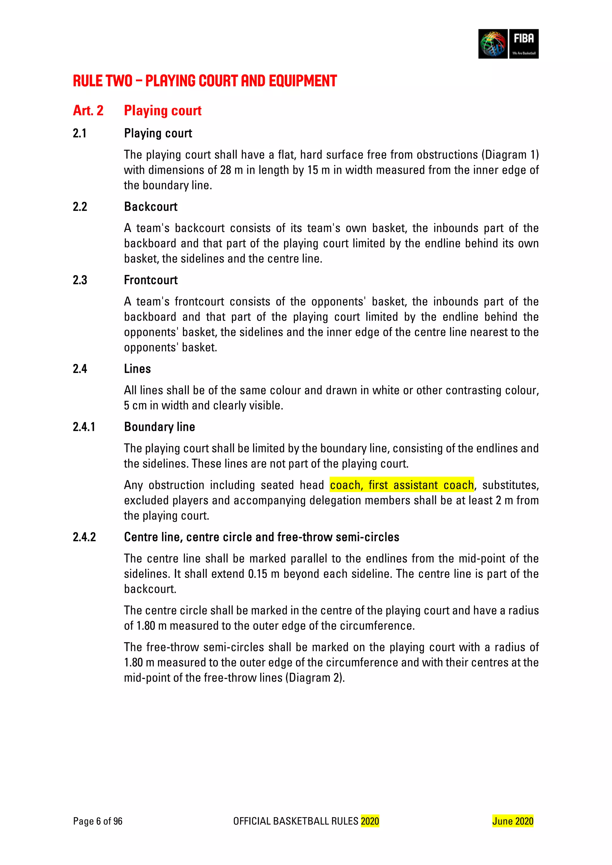 FIBA Official Basketball Rules 2020 (yellowtracking_v1.0) | PDF