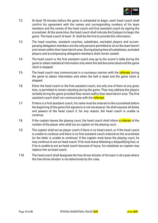 FIBA Official Basketball Rules 2020 (yellowtracking_v1.0) | PDF