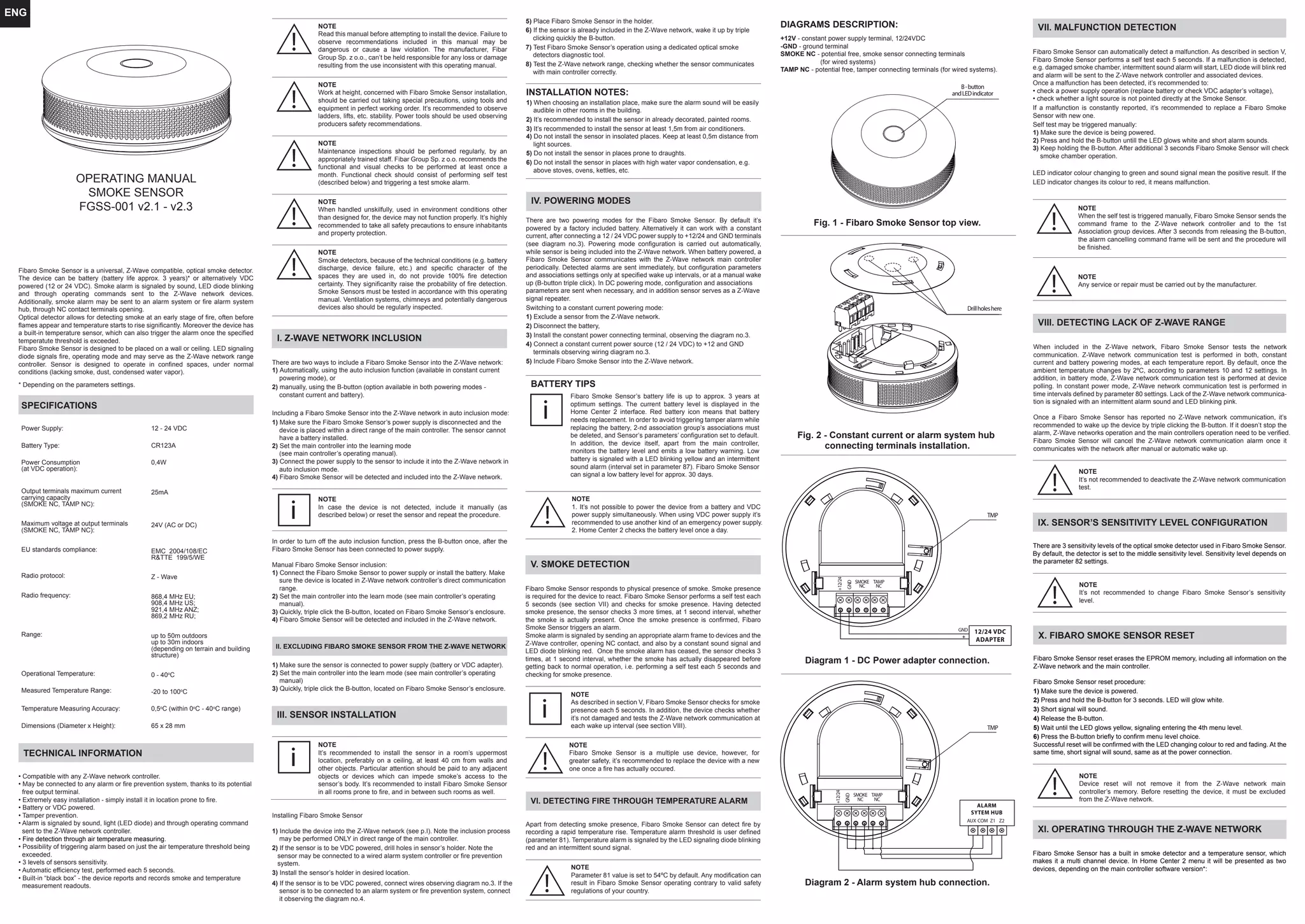 Fibaro FGSS-001 Smoke Sensor Manual (English) | PDF | Internet of ...