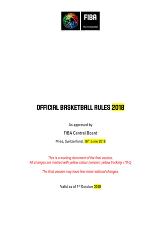 FIBA Rule Book 2018 | PDF