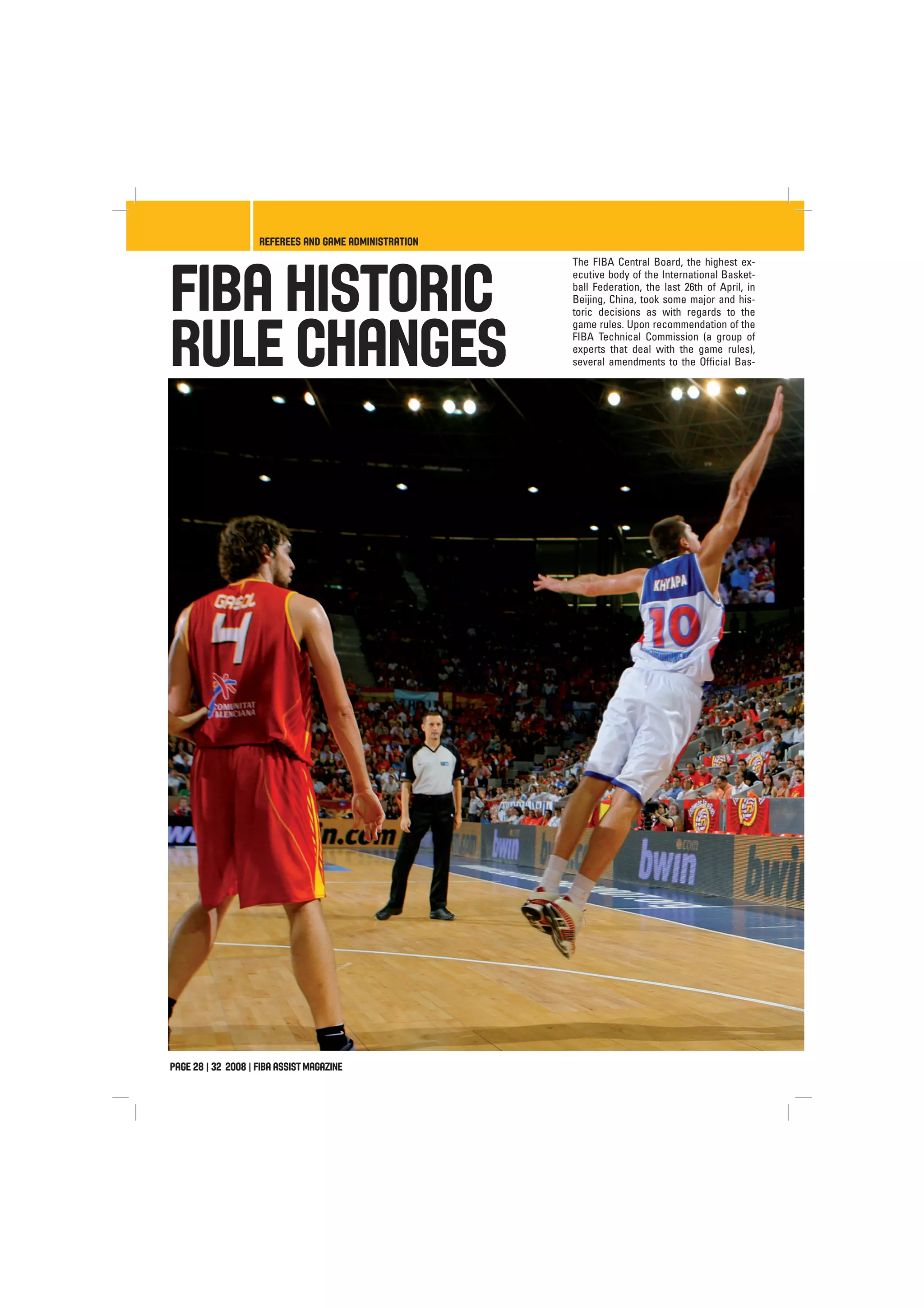FIBA Rule Changes 2010 | PDF
