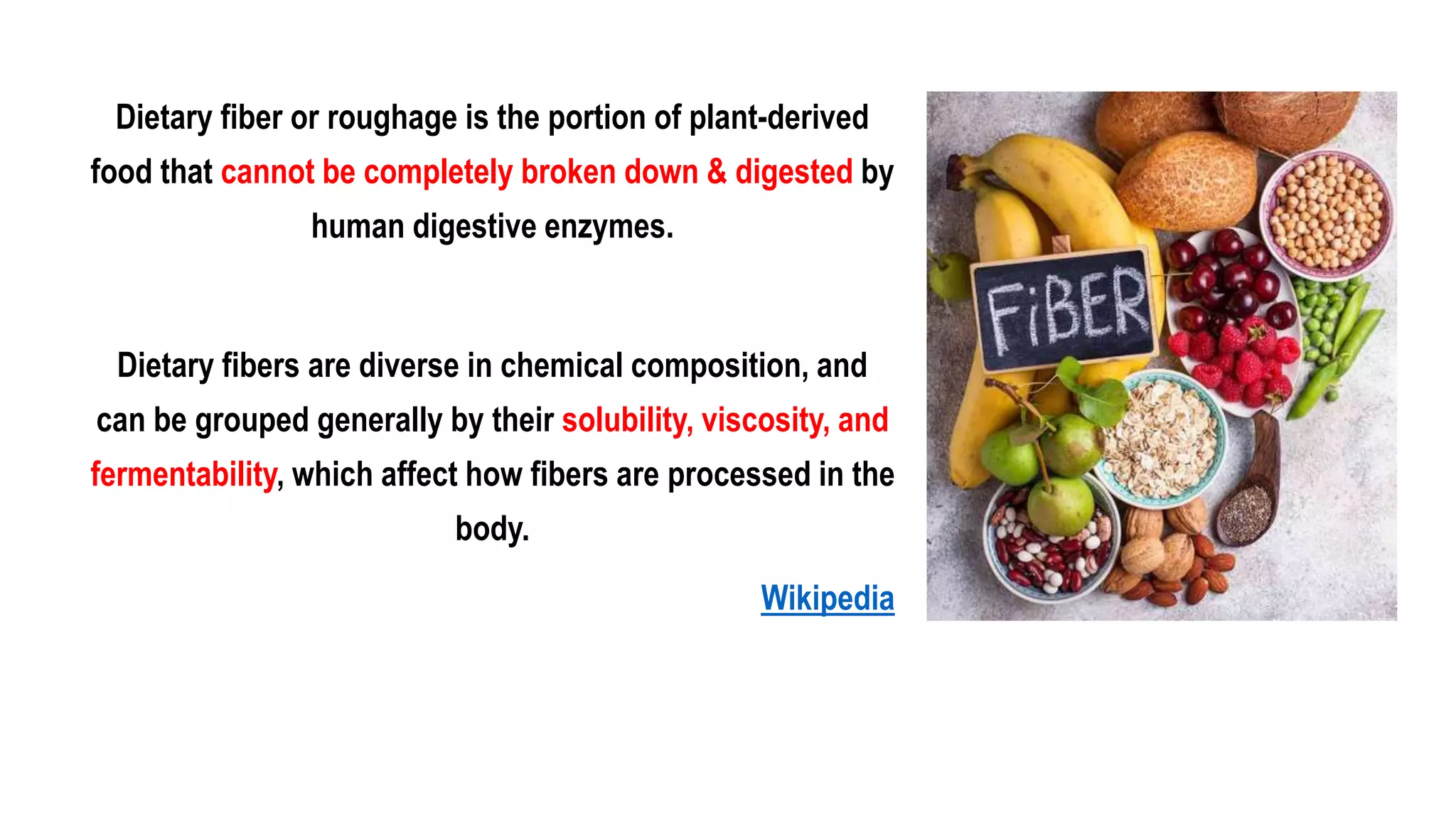 What is importance of Fiber the diet : Dr Sharda Jain | PPTX