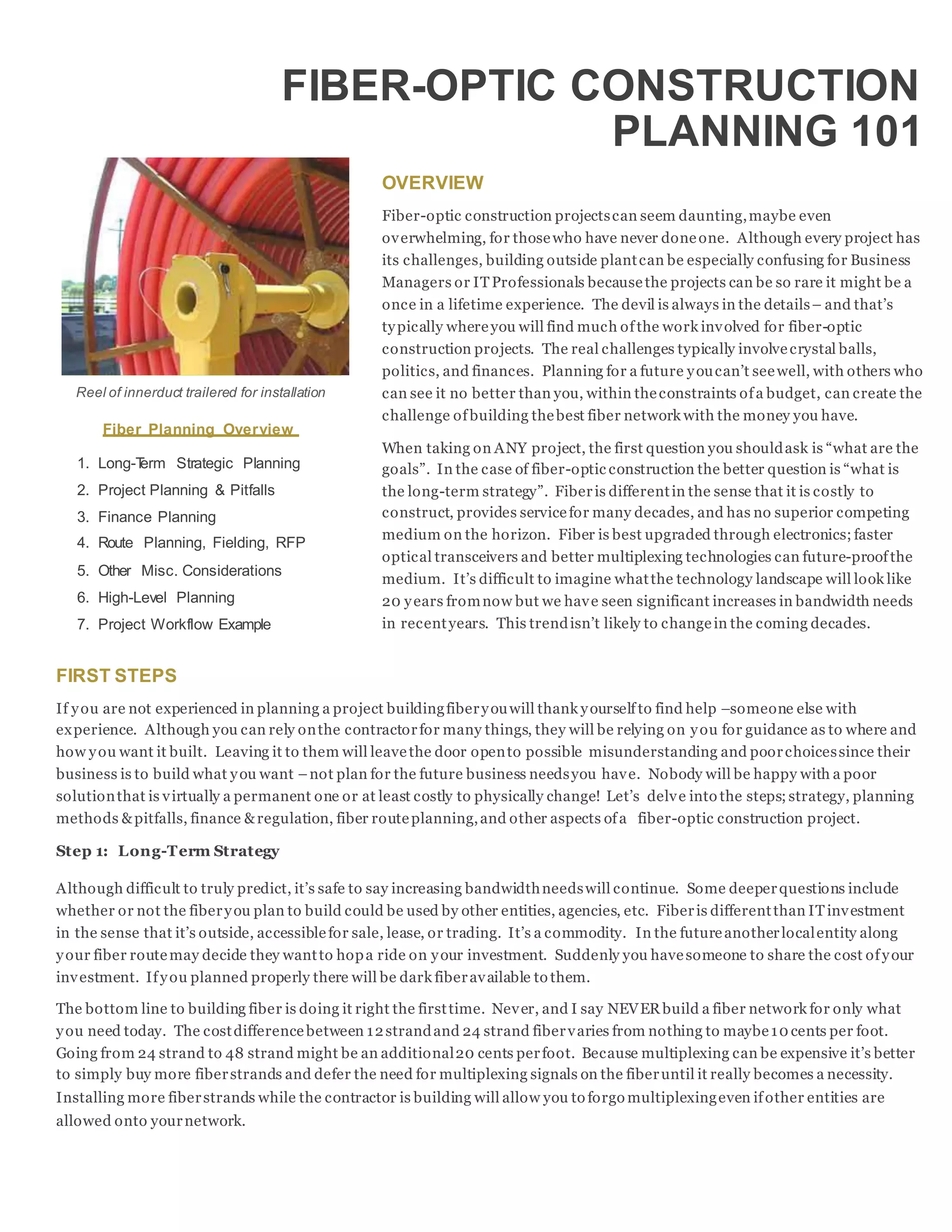 Fiber optic construction planning 101 | DOCX