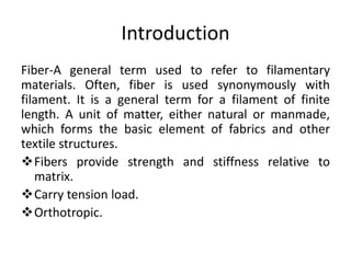 Fiber and manufacture of fibers | PPTX