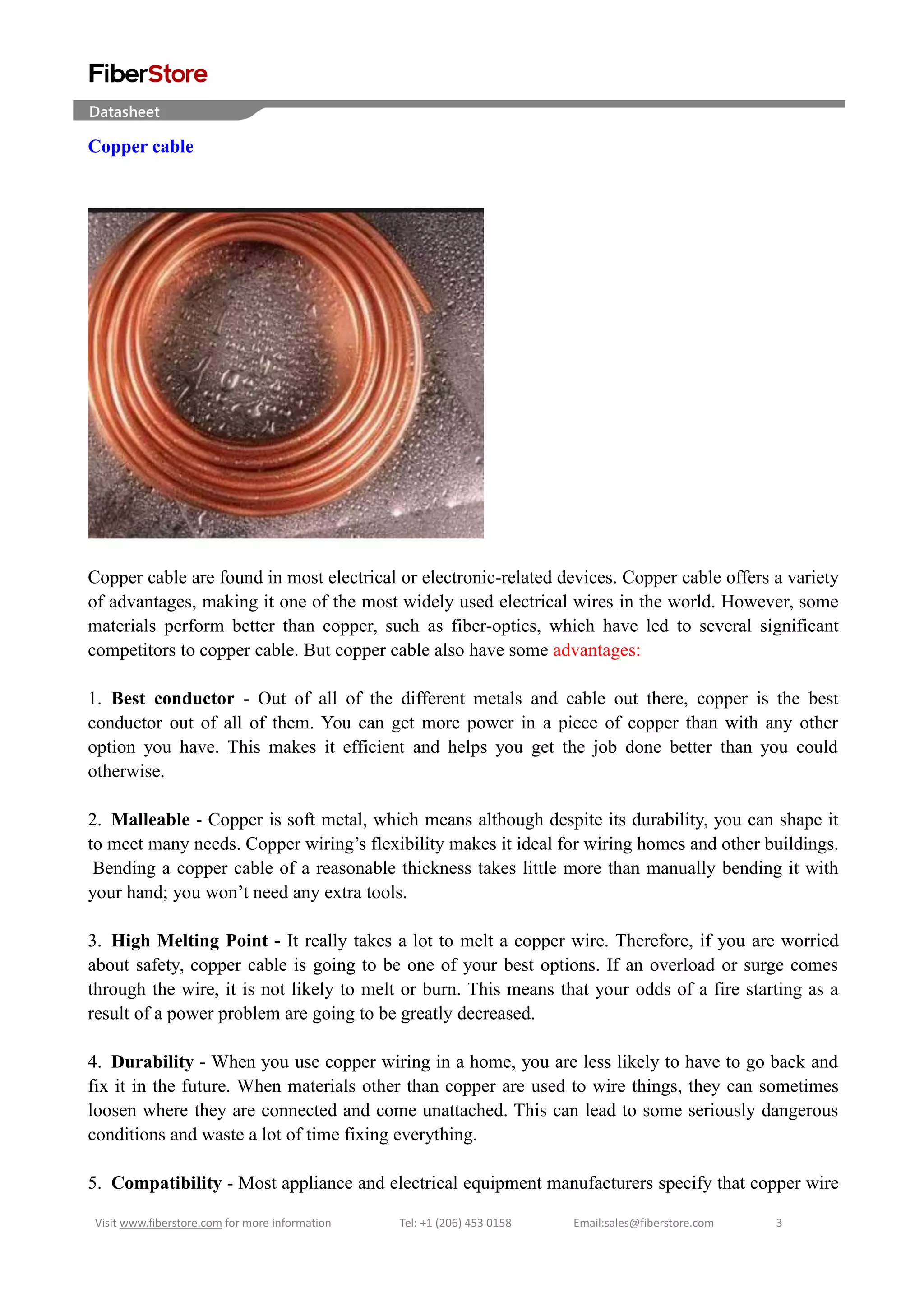Fiber cable vs copper cable | PDF