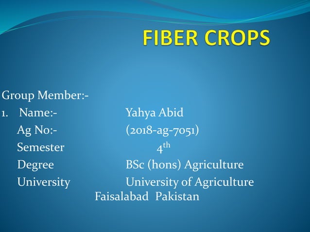 Fiber crops | PPTX