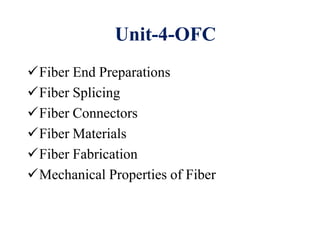 Fiber End Preparations & Splicing | PDF