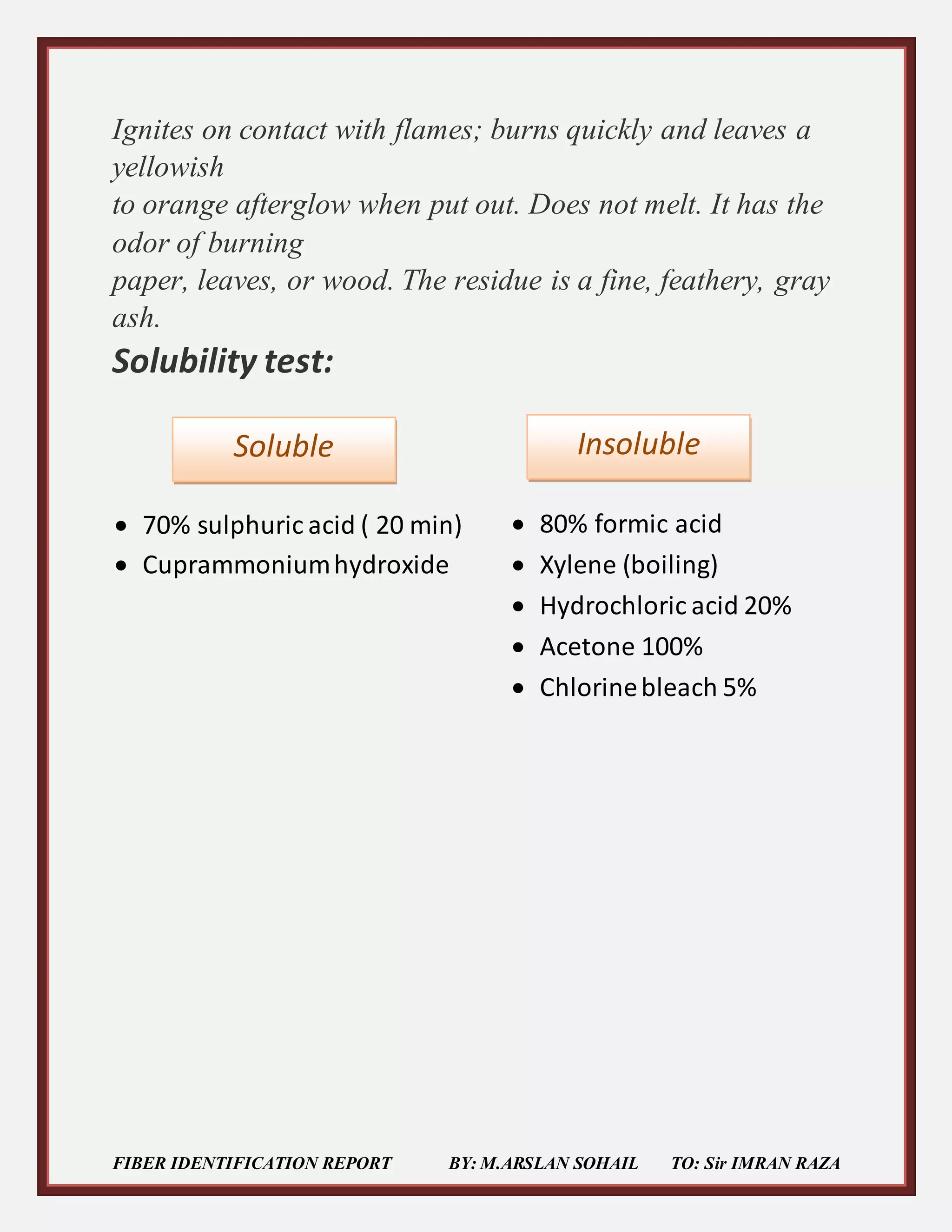 Identification of Textile Fibers | DOCX