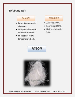 Identification of Textile Fibers | DOCX
