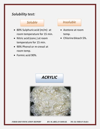 Identification of Textile Fibers | DOCX
