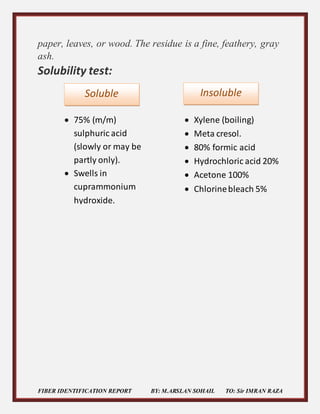 Identification of Textile Fibers | DOCX